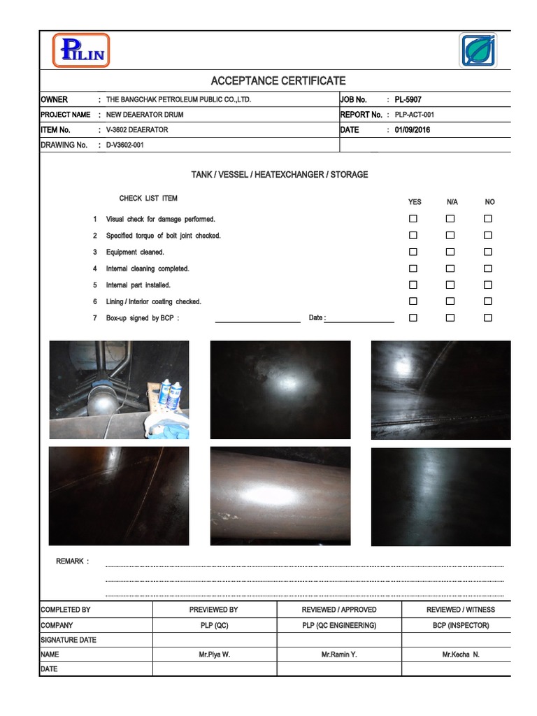 Cleaning Inspection Report | PDF