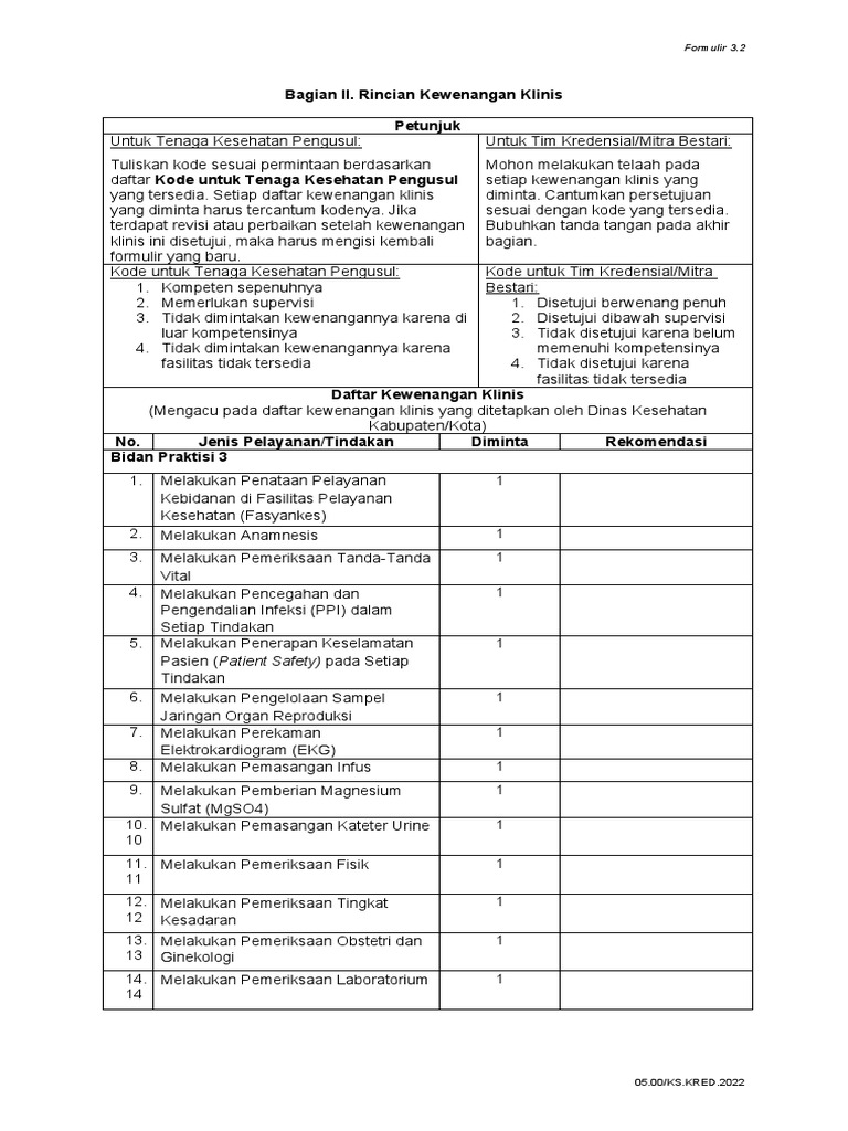 Formulir 3 Bagian II_Bidan Praktisi 3 Penyelia_Formulir Kredensial ...