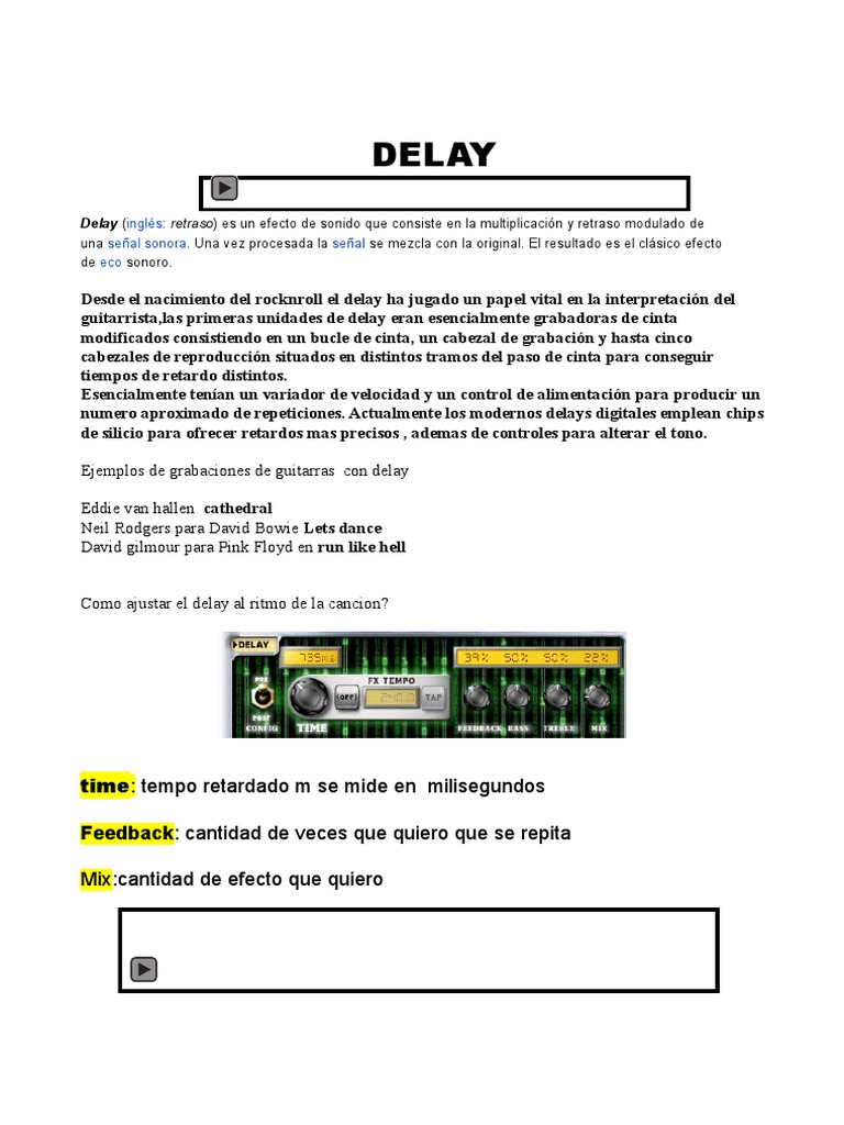 Los Efectos. El Delay The Edge | PDF