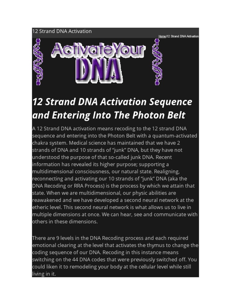 12 Strand DNA Activation | PDF | Dna | Chakra