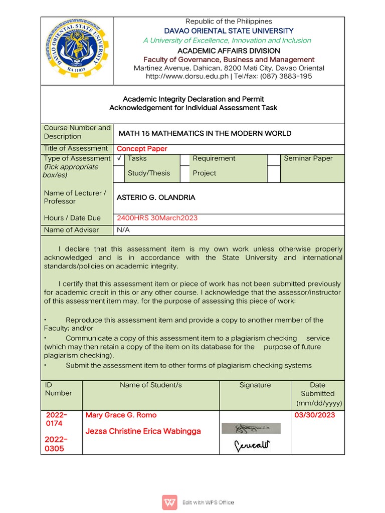 Math15 ROMO Mary Grace CPaper | PDF | Psychological Trauma | Anxiety