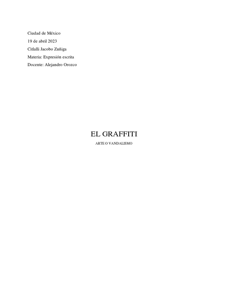 GRAFFITI | PDF | Pintada | Vandalismo