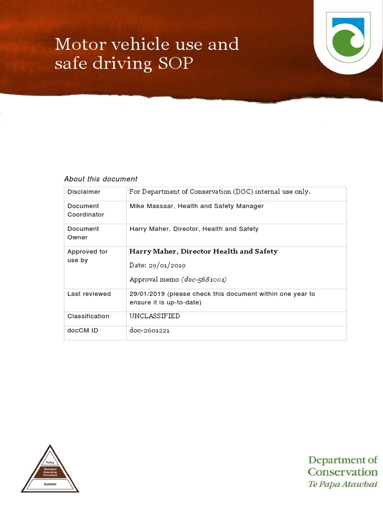 motor-vehicle-use-and-safe-driving-sop | PDF | Traffic Collision ...