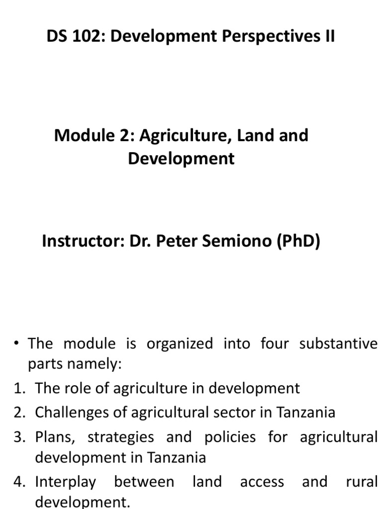 Module 2 Agriculture and Land | PDF | Agriculture | Rural Area
