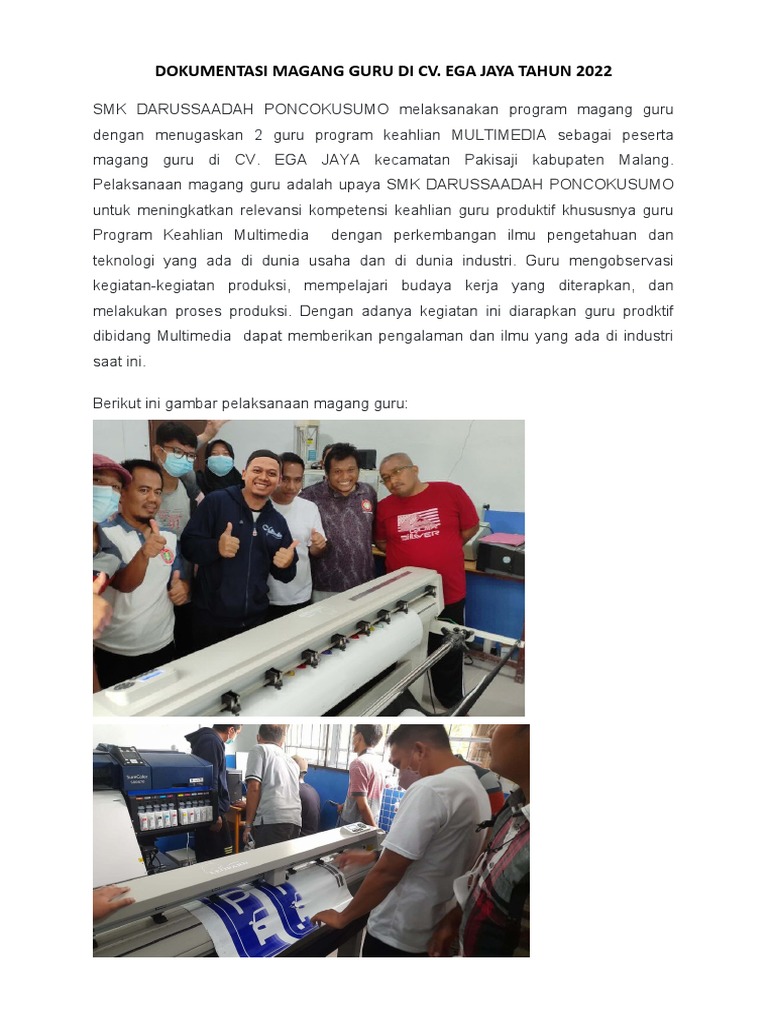 Dokumentasi Magang Guru Di CV Ega Jaya | PDF | Karier & Perkembangan