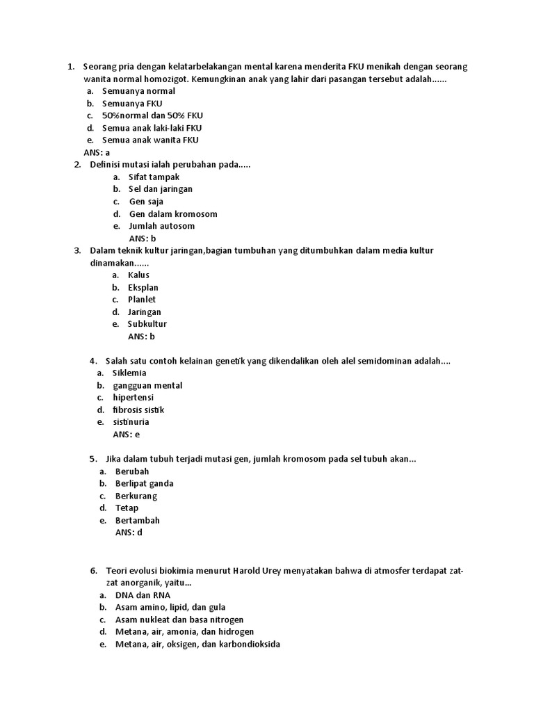 Soal BIO TRY OUT | PDF