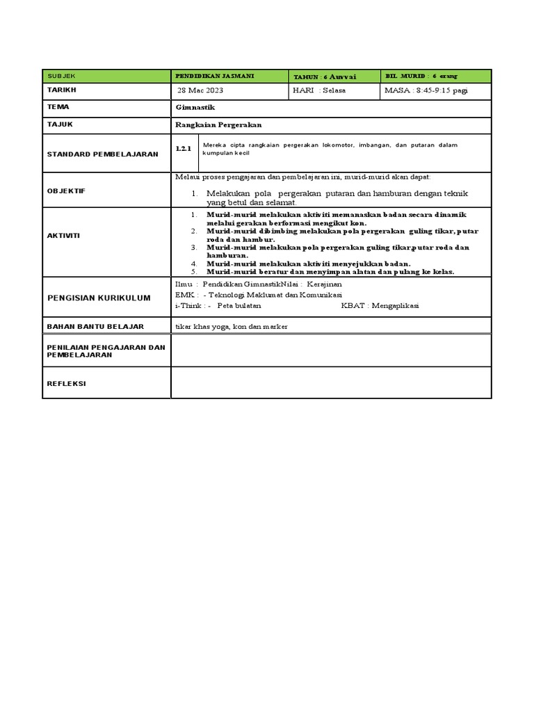 Rph Pj Tahun 6 2022 Pdf