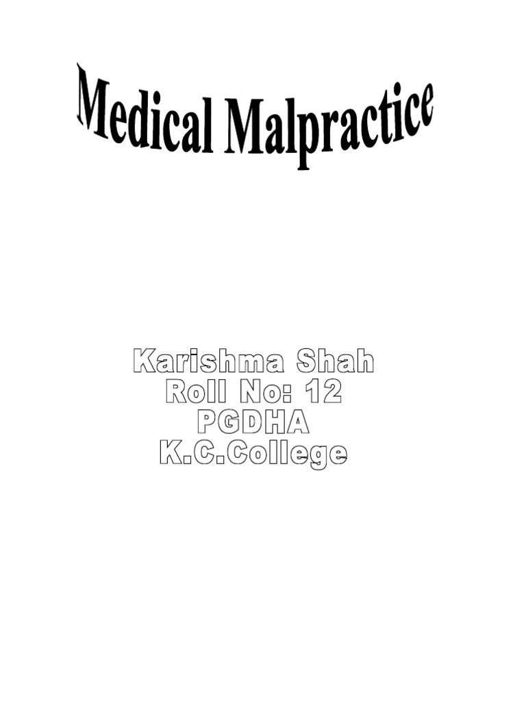 Medical Malpractice - Assignment | PDF | Medical Malpractice In The ...