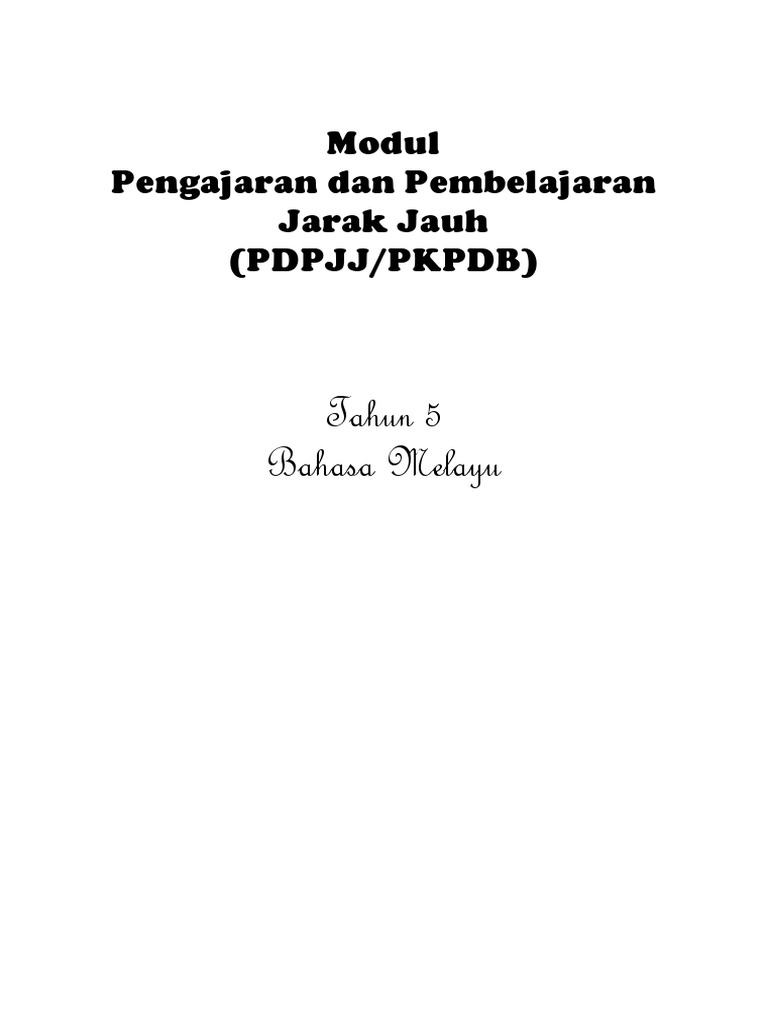 Modul Pdpr Tahun 5 Bahasa Melayu Pdf