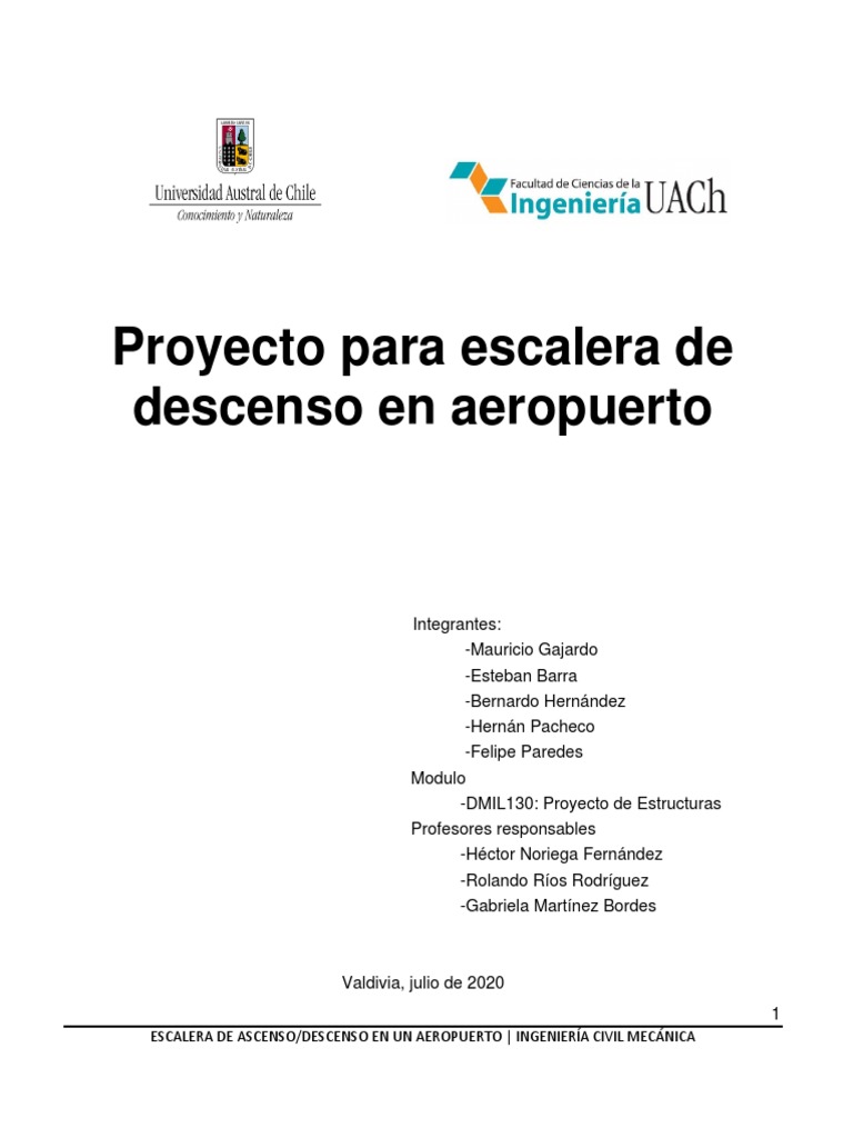 Proyecto para Escalera de Descenso en Aeropuerto | PDF | Ingeniería | Avión