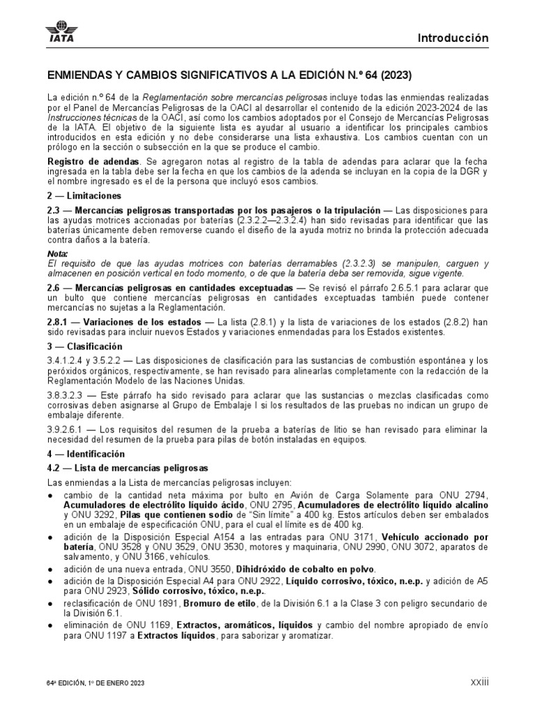 DGR 64 ES Significant Changes | PDF | Química | Ciencias fisicas
