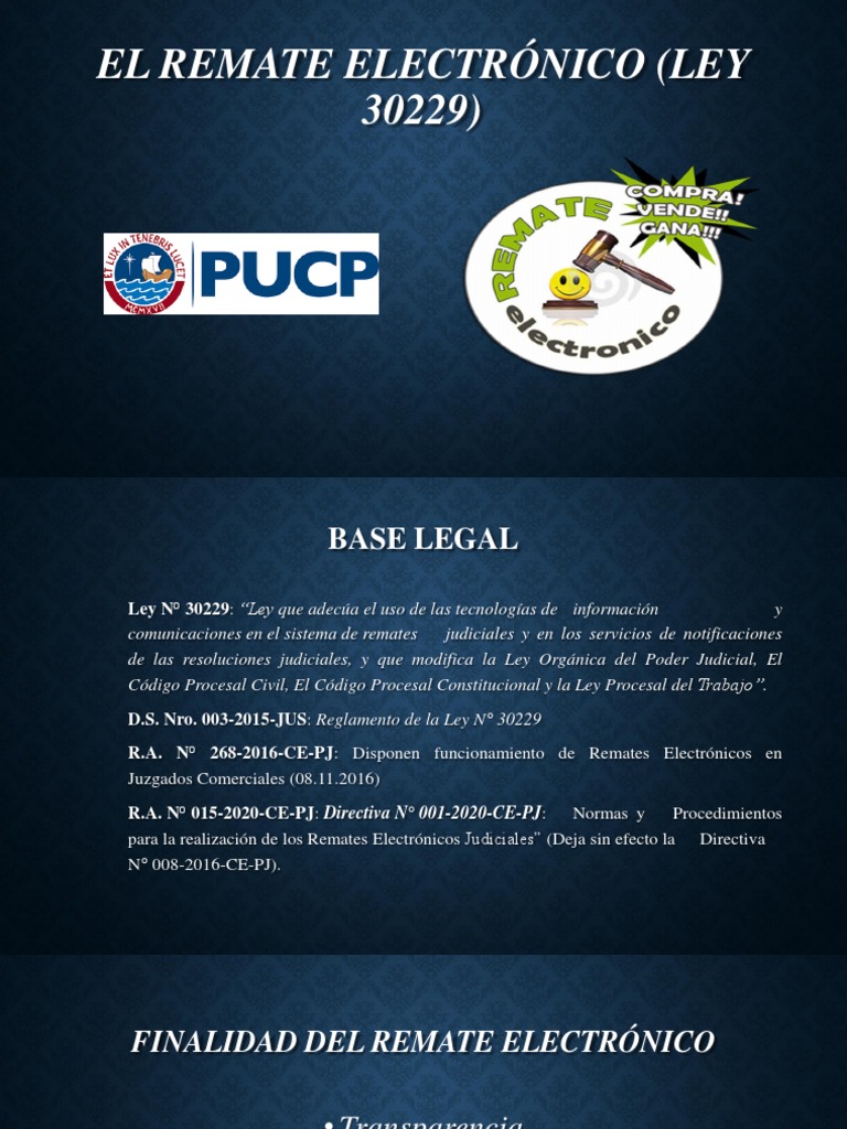 Remate Electrónico según Ley 30229 | PDF | Judicaturas | Ley procesal