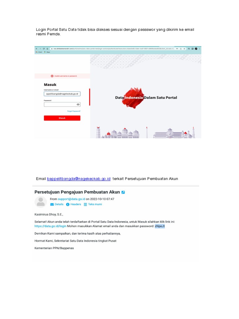 Login Portal Satu Data | PDF