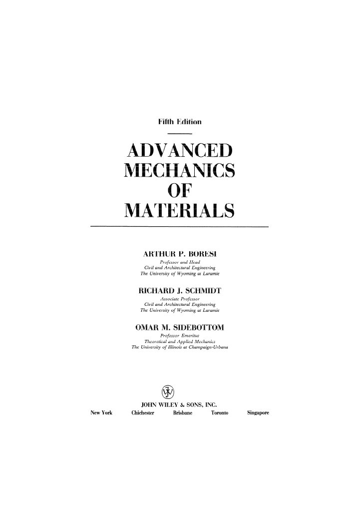 Advanced Mechanics of Solids | PDF