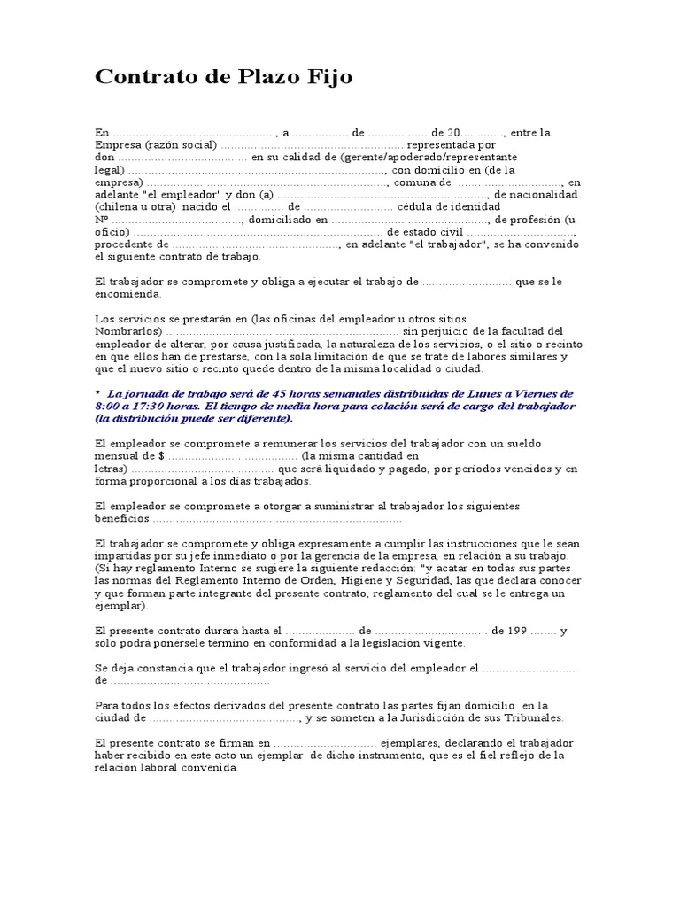Contrato de Plazo Fijo | PDF