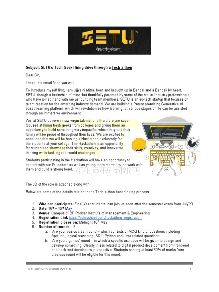 Invitation For Hackathon - 20230505 | PDF | Computing