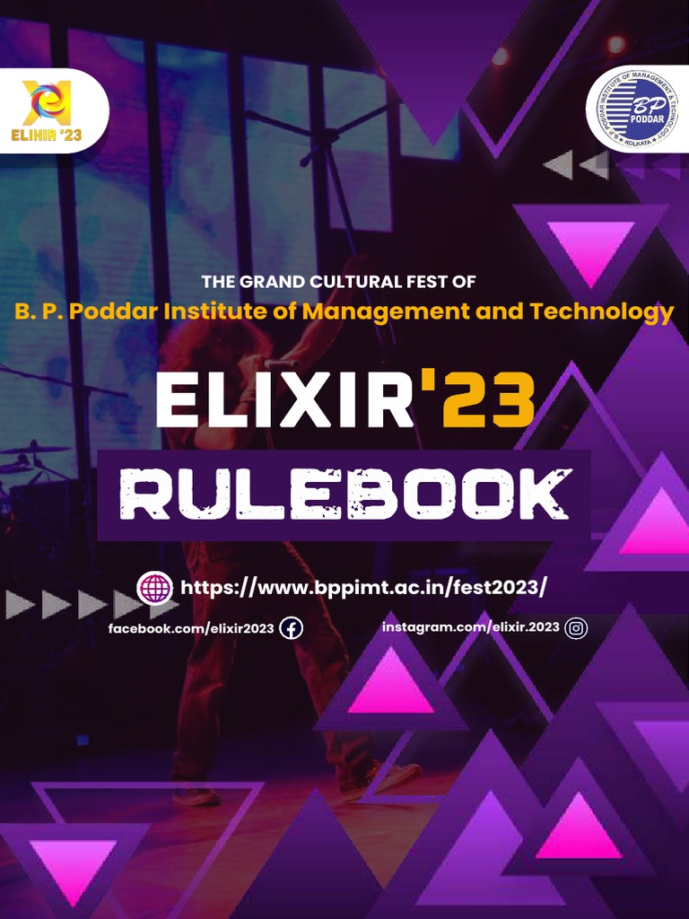 Elixir'23 Event Brochure | Download Free PDF | Cosplay | Singing