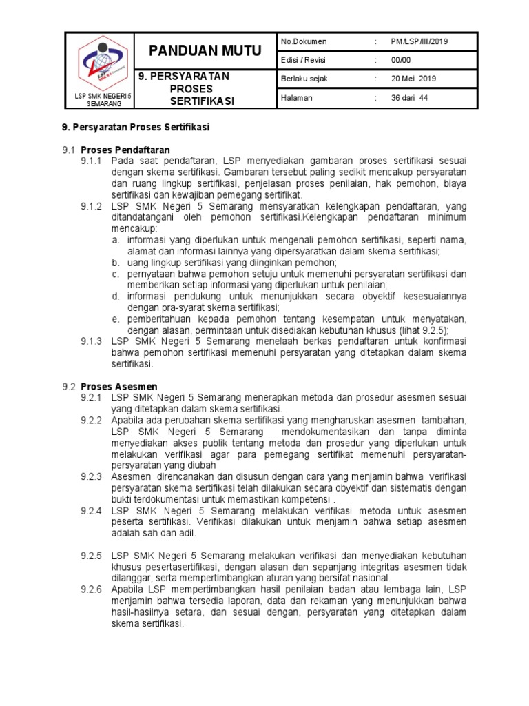Panduan Mutu | PDF | Karier & Perkembangan | Pengelolaan Keuangan & Uang