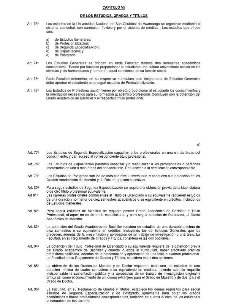 Reglamento Grados y Títulos | PDF | Licenciatura | Titulo academico