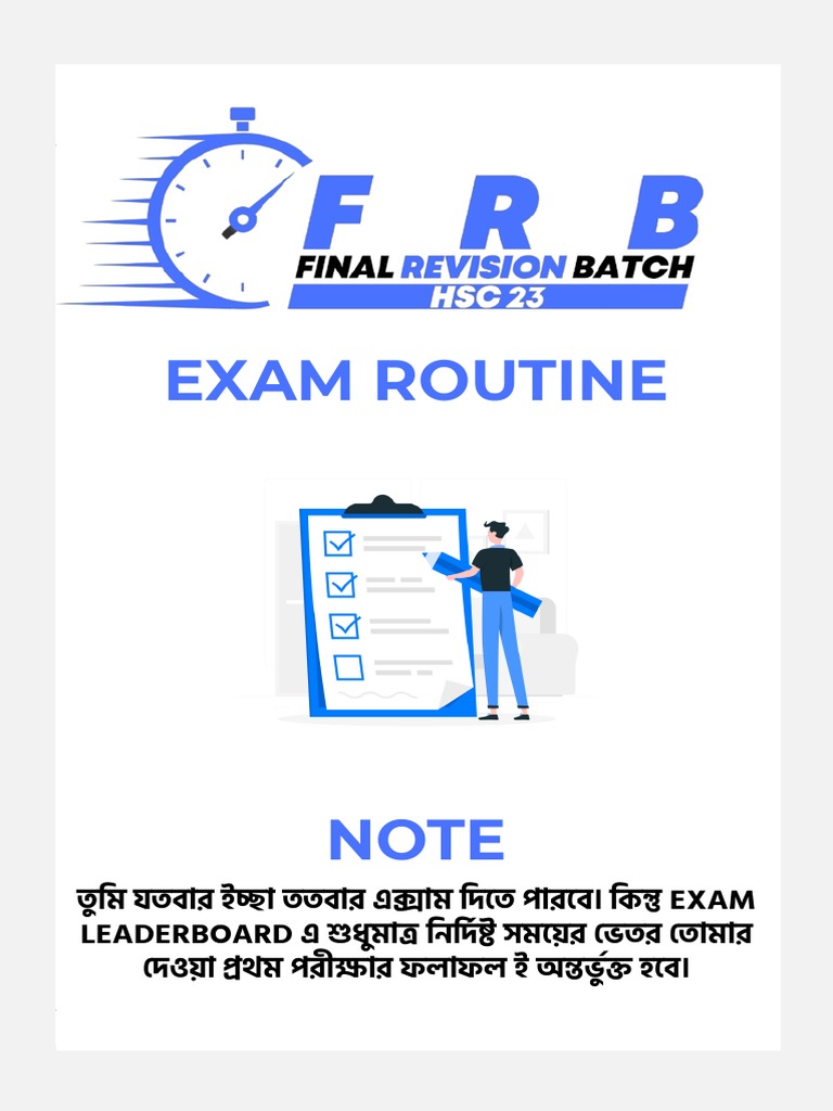 Final Revision Batch Exam Routine | PDF