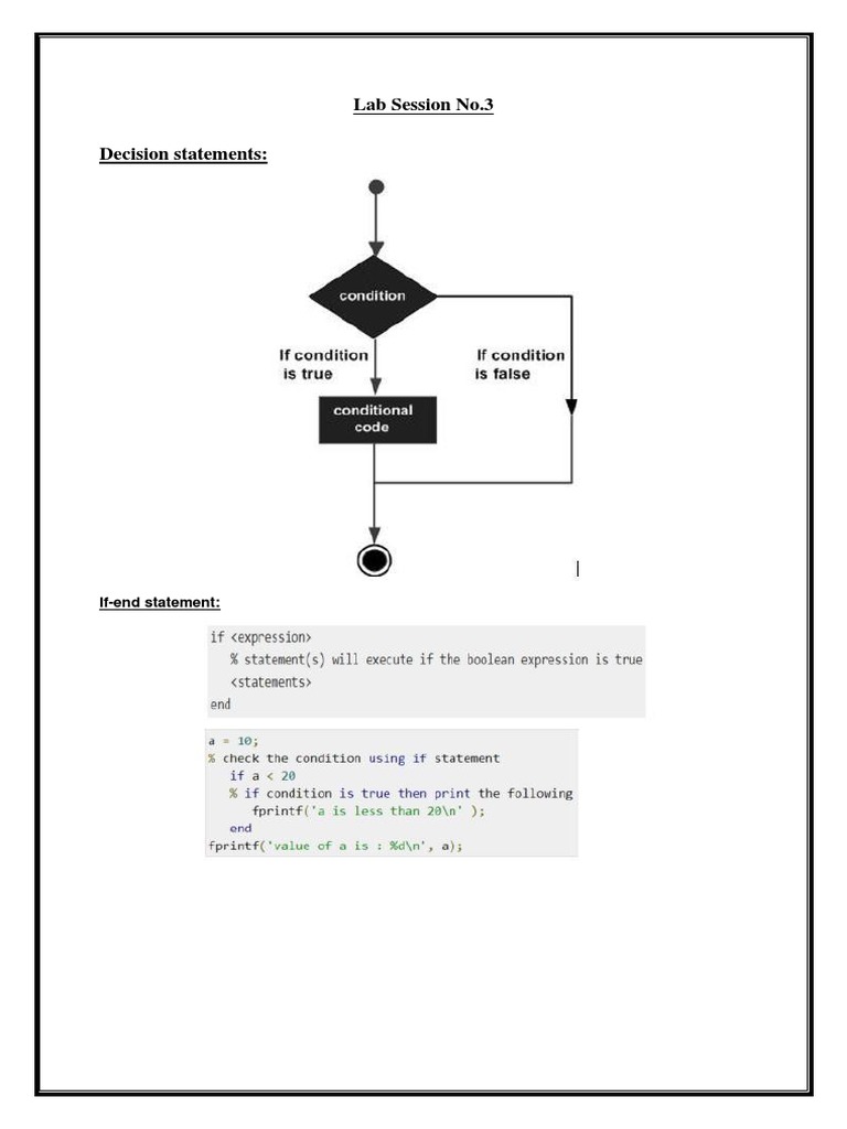 Decisions and Statement in MATLAB | PDF