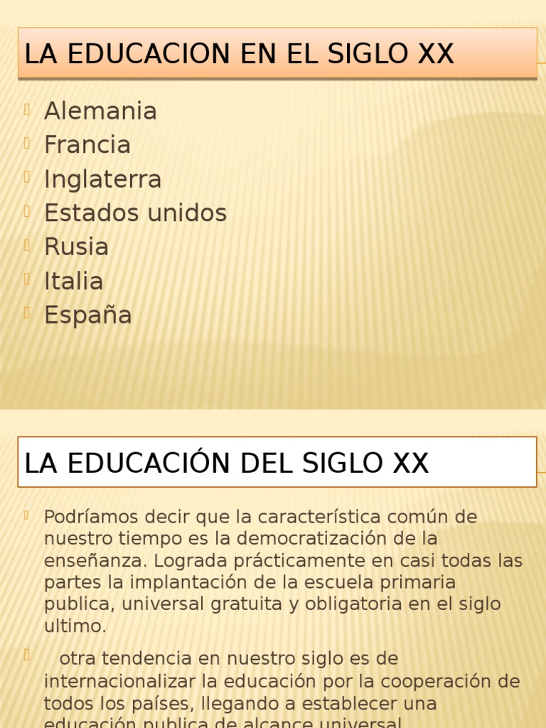 La Educacion en El Siglo XX | PDF | Enseñando | Alemania nazi