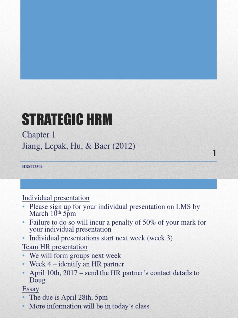 Strategic Human Resource Management Guide | PDF | Human Resource ...
