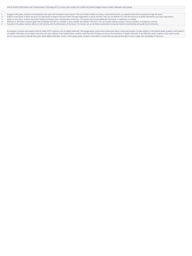 Lesson Plan Of Ict Pdf