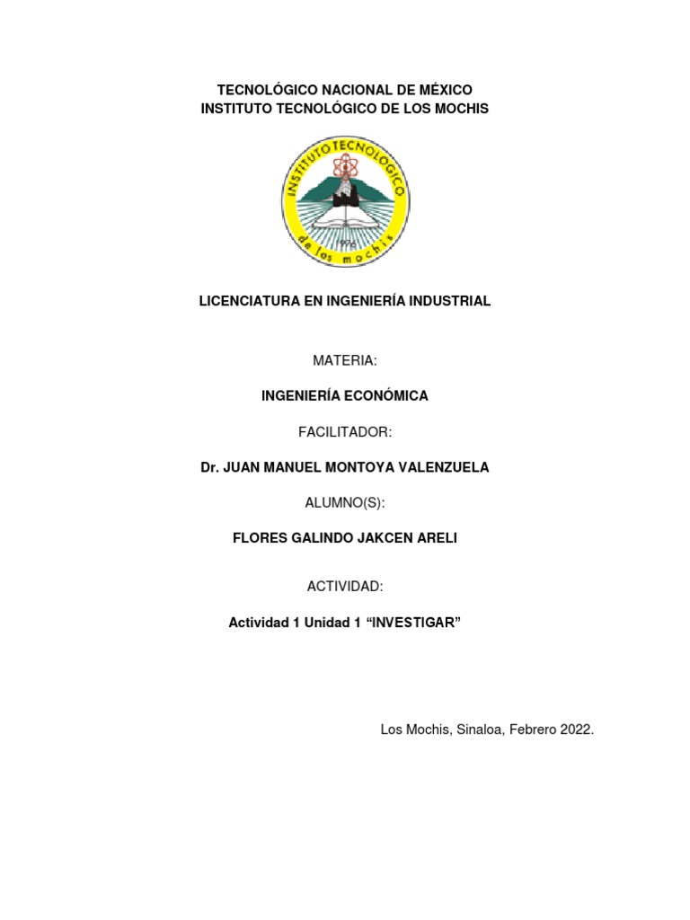 Act1-U1 - Ingenieria Economica | PDF