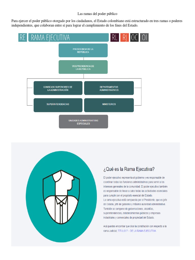 Las ramas del poder público | PDF | Constitución | Gobierno