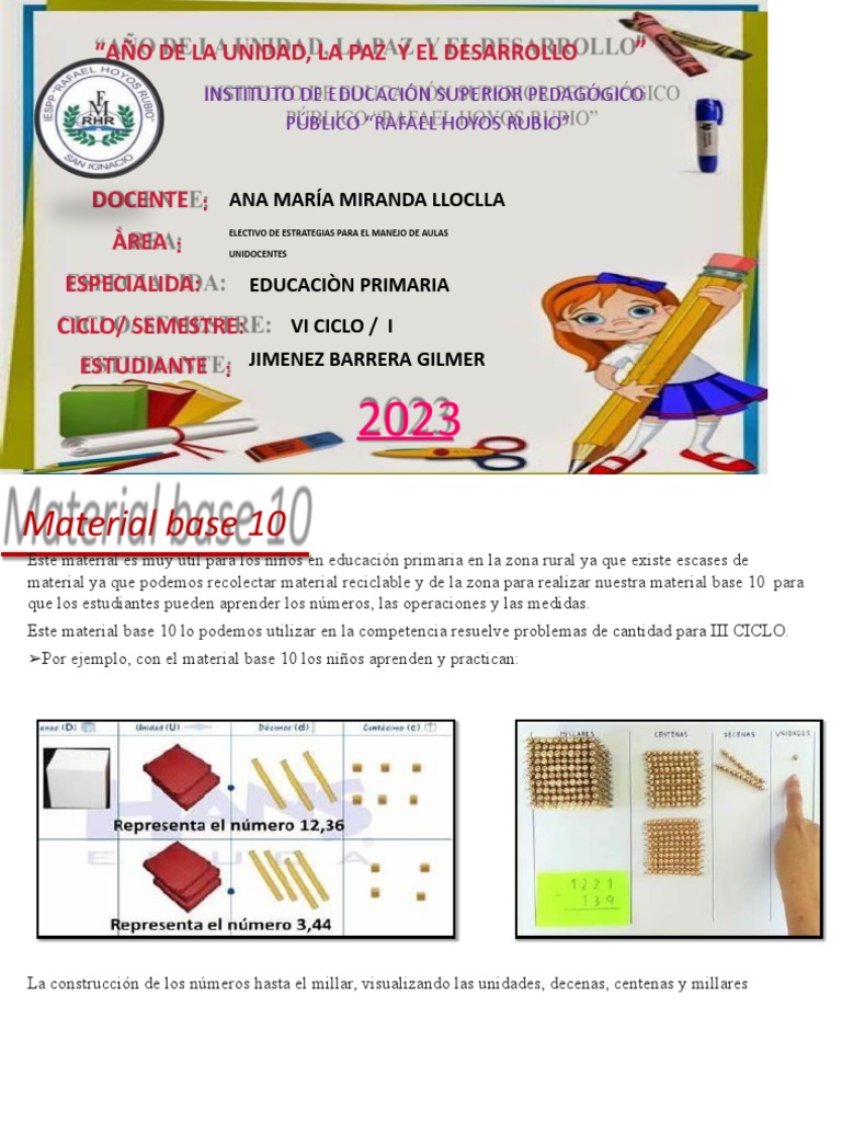 Material Base 10 para Educación Primaria | PDF