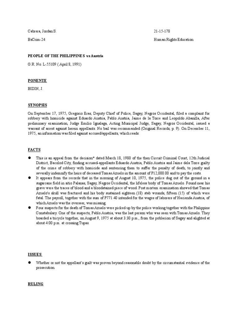 Cabrera Case6 7 Tysm Love | Download Free PDF | Reasonable Doubt | Burden Of Proof (Law)