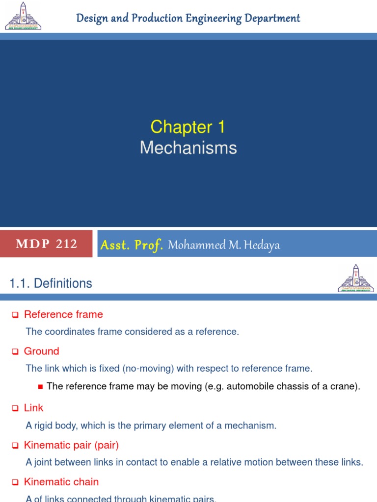 Chapter 1-A | PDF | Machines | Kinematics