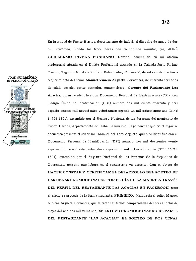 Acta de Sorteo | PDF