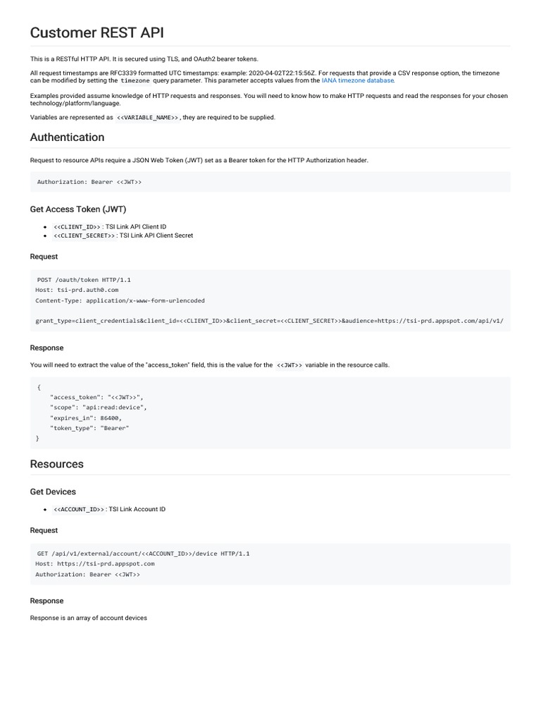 Secure Customer REST API Guide | PDF | Hypertext Transfer Protocol ...