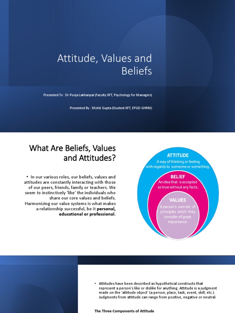 Attitude, Values and Beliefs | PDF | Attitude (Psychology) | Experience