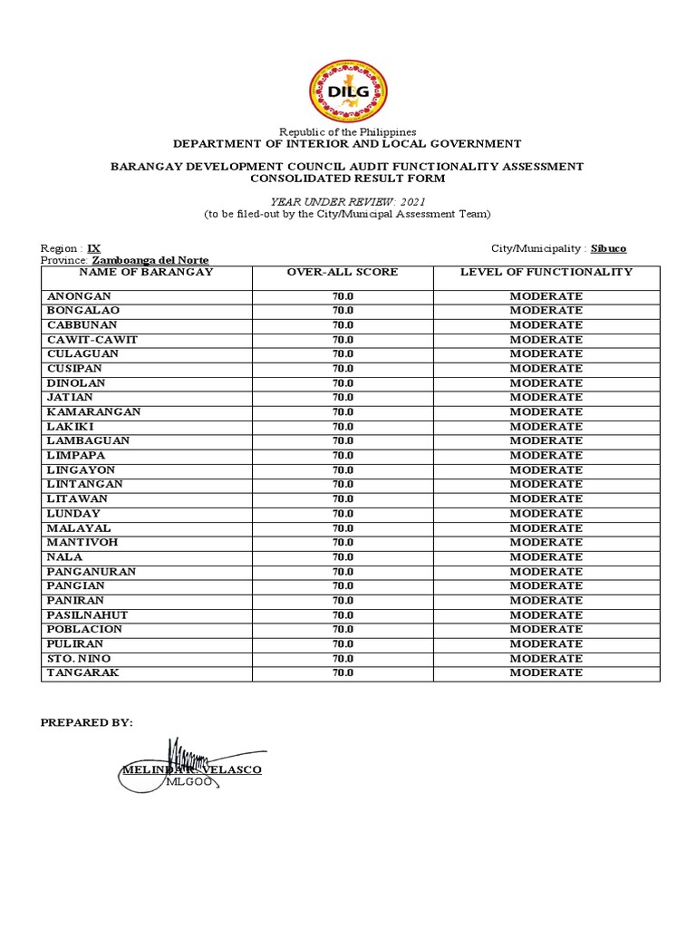 BDC Audit Result Form | PDF