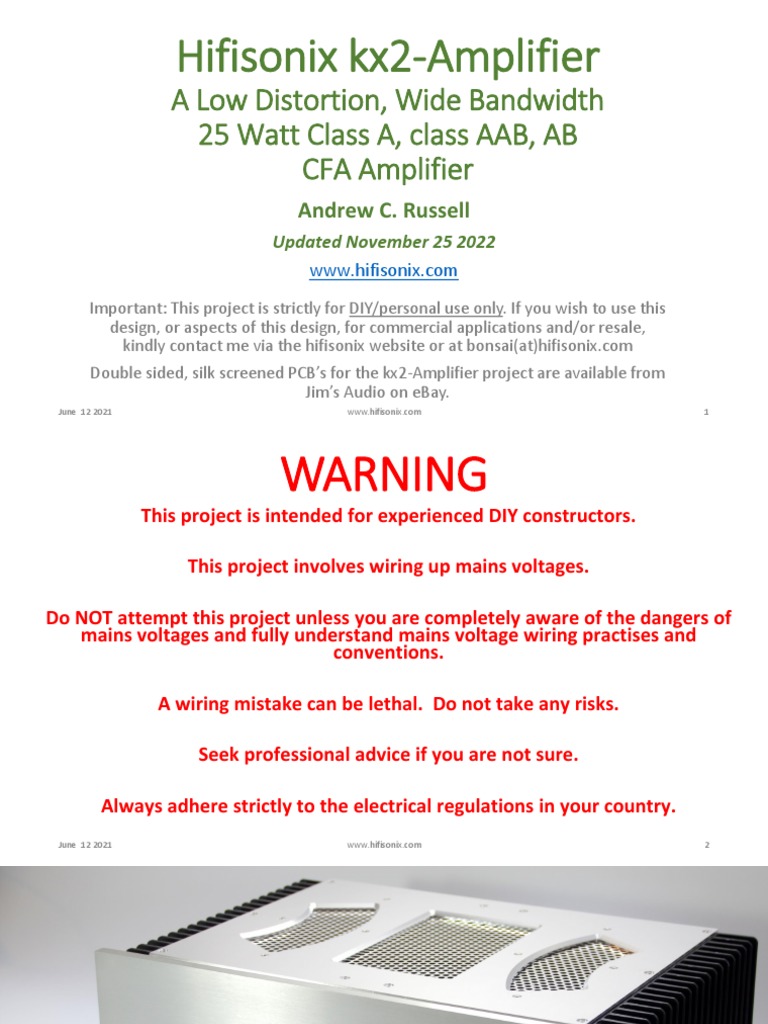 kx2 Amplifier 25th November 2022 | PDF | Amplifier | Electrical Engineering