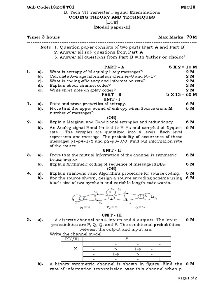 3-18EC8T01 B.Tech Model Paper CTT Set-2 | PDF | Telecommunications ...
