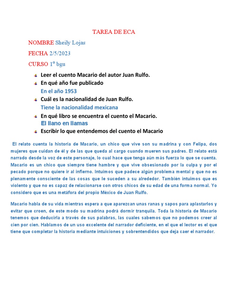 Tarea de Eca | PDF