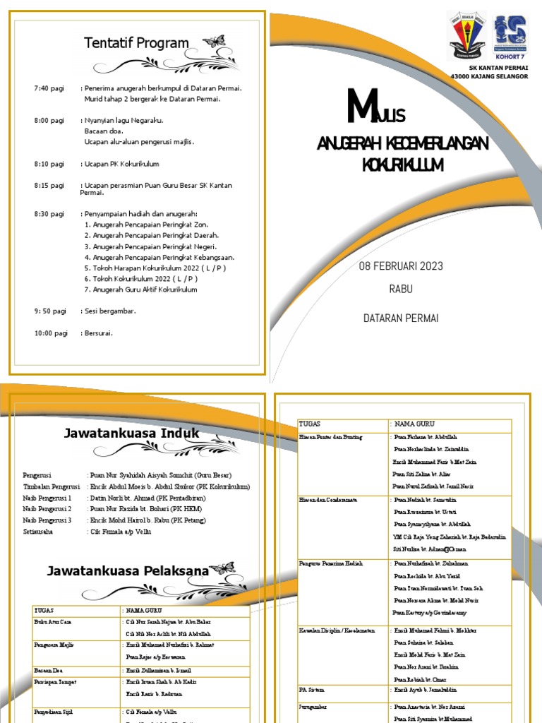 Buku Prog Anugerah Kecemerlangan Kokurikulum 2023 | PDF