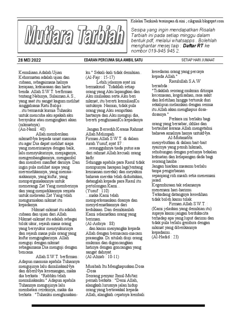 MUTIARA Tarbiah | PDF