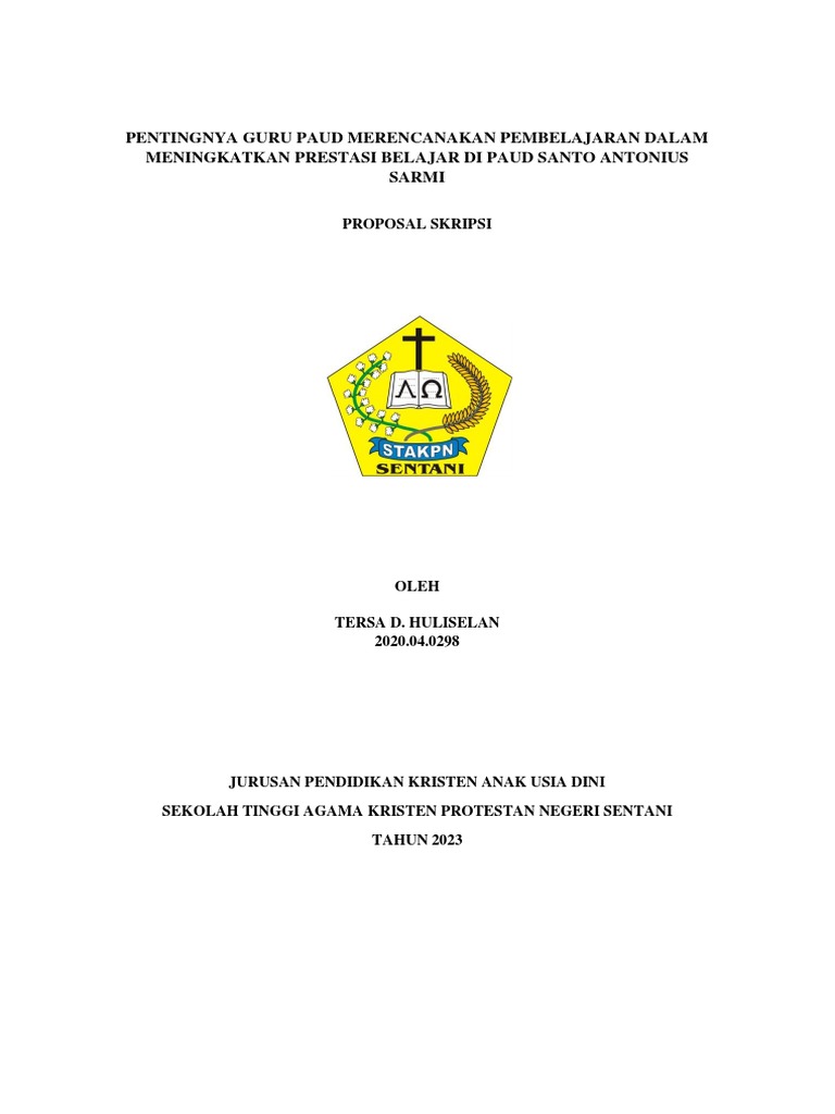 Rencana Pembelajaran Guru PAUD Sarmi | PDF