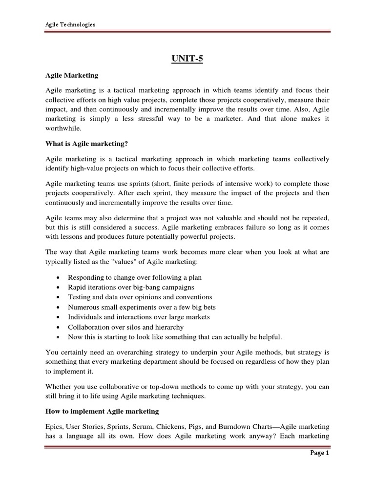 Agile Unit 5 | PDF | Agile Software Development | Scrum (Software Development)