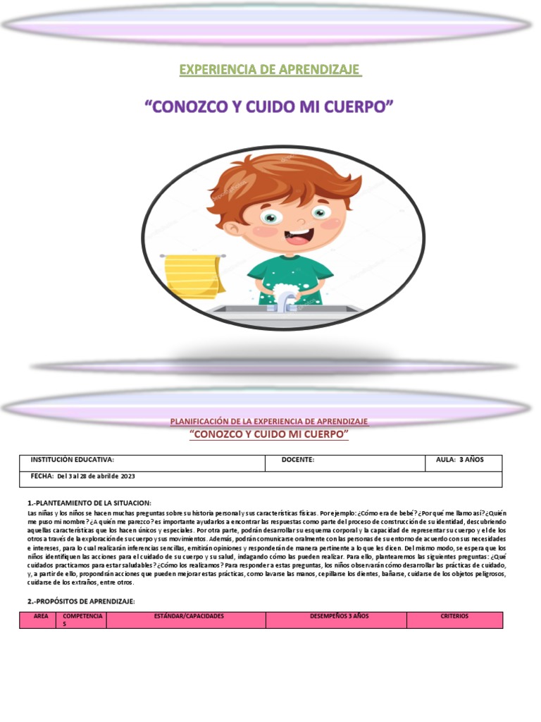 Conozco y cuido mi cuerpo en familia | PDF | Crecimiento personal y ...