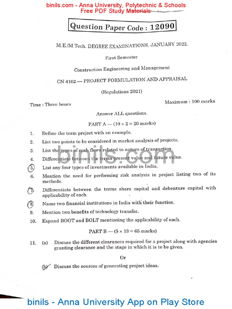 CN4102 Project Formulation and Appraisal | PDF