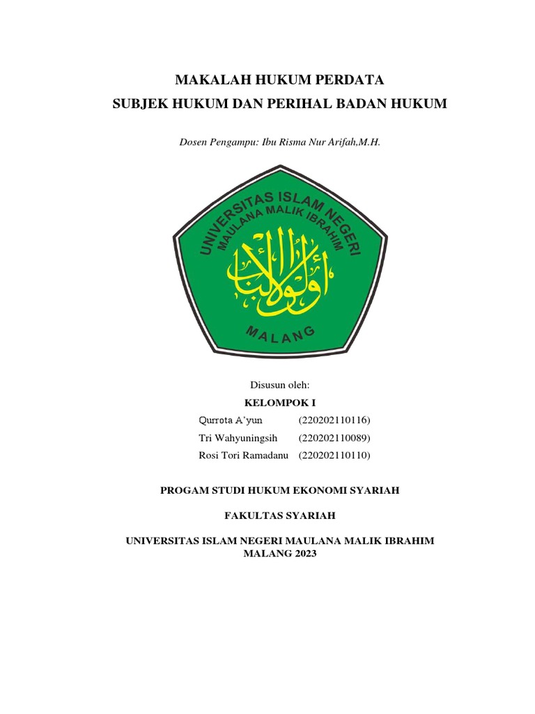 Makalah H.perdata Kel 1 | PDF