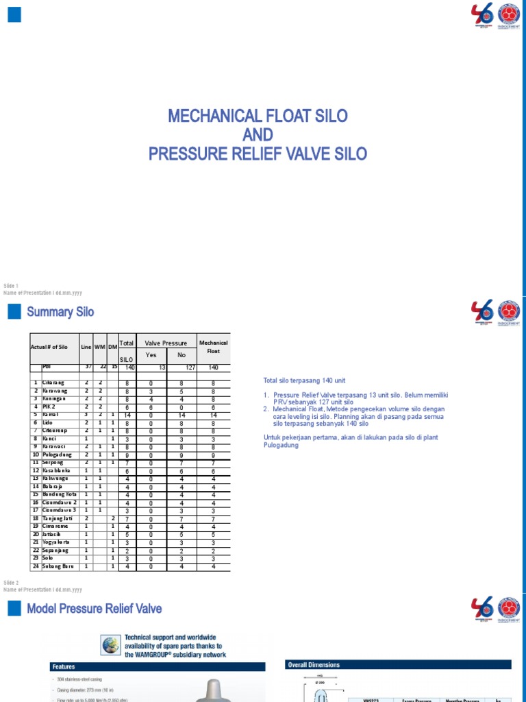 TOR Bidding Mechanical Float and Pressure Relief Valve For Silo | PDF