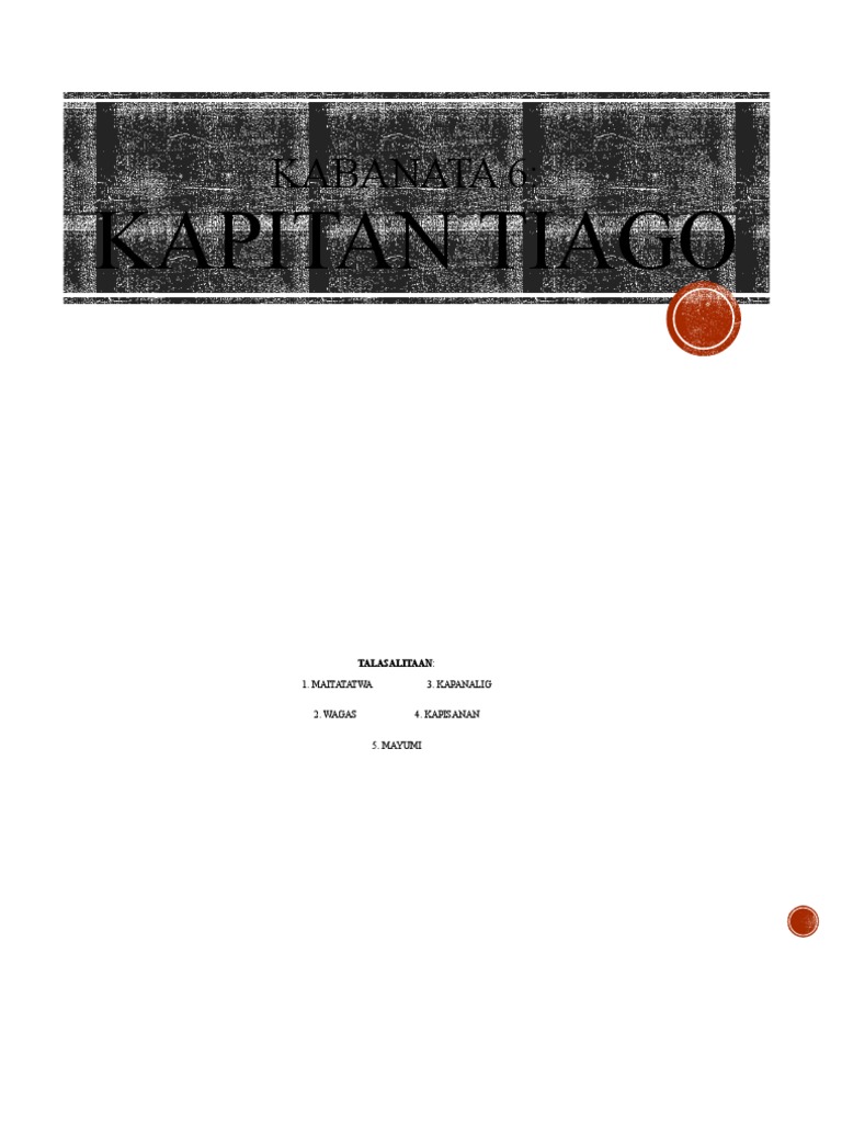 Kabanata 6 Kapitan Tiyago - Frank | PDF