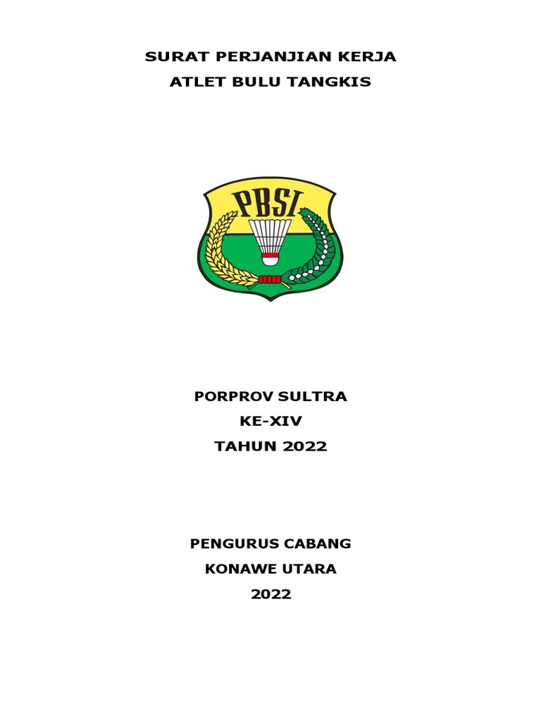 Surat Perjanjian Kerja Atlet Pbsi | PDF